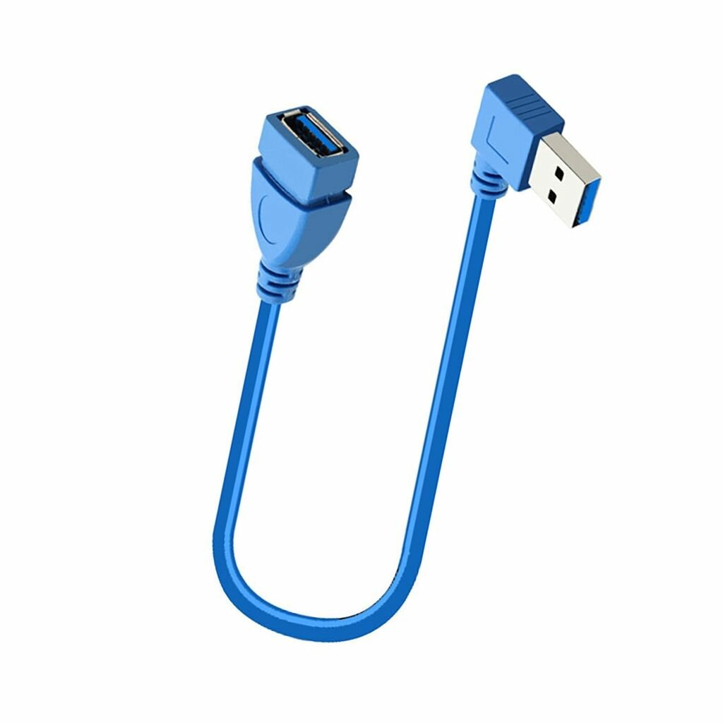 Синий удлинитель USB3.0 от мужчины к женщине в локте-правый изгиб