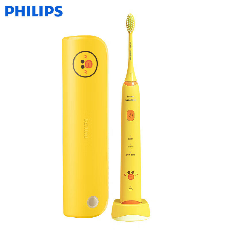 Электрическая зубная щетка PHILIPS Sally Chicken Limited Edition HX2482/01 с дорожным футляром, желый
