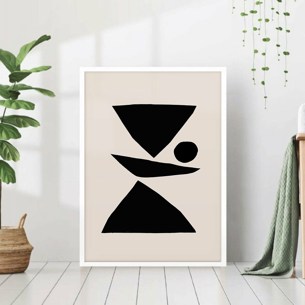 Постер "Треугольники" 40x50 в белой рамке на стену для интерьера