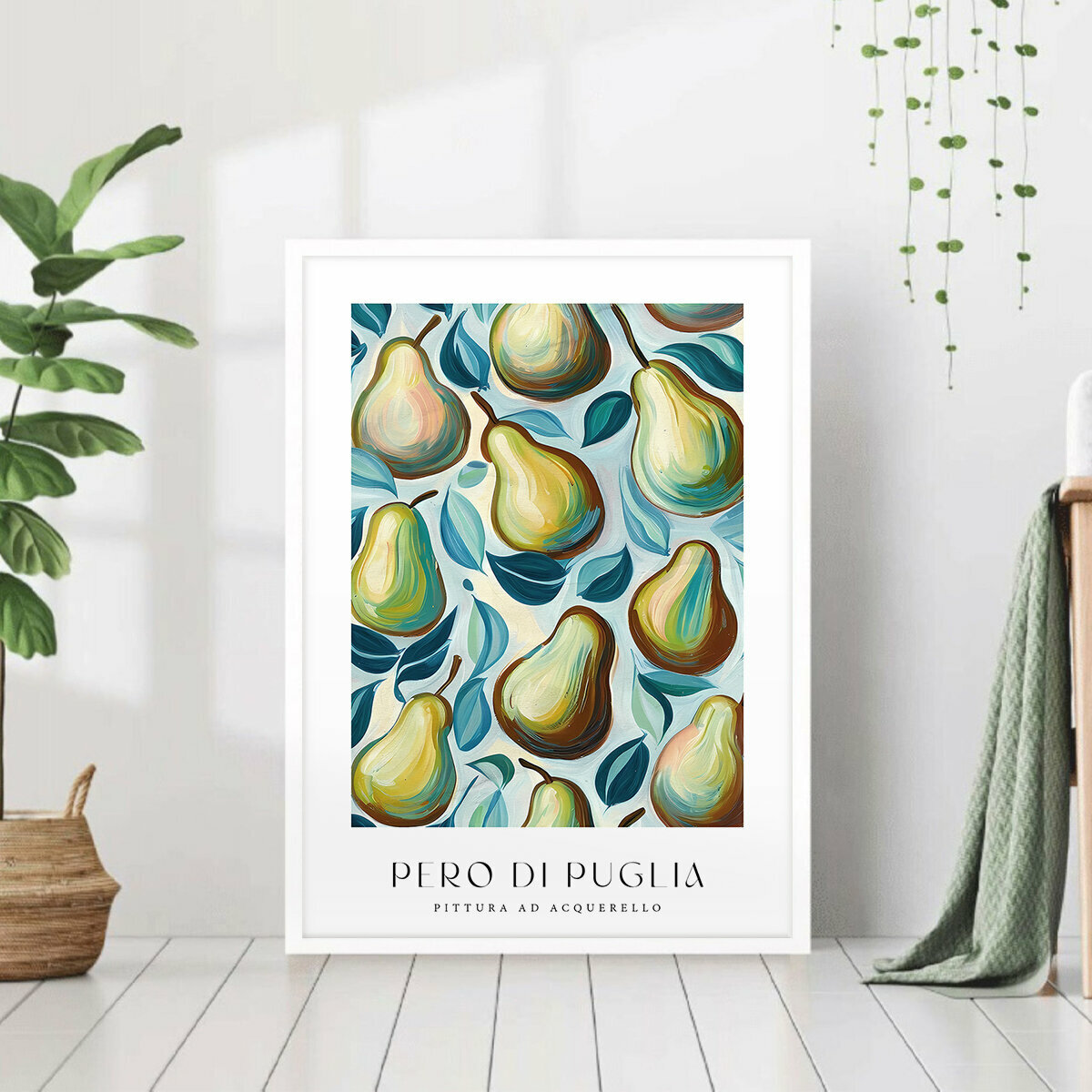 Постер " Груши репродукция" 40x50 в белой рамке для интерьера на стену