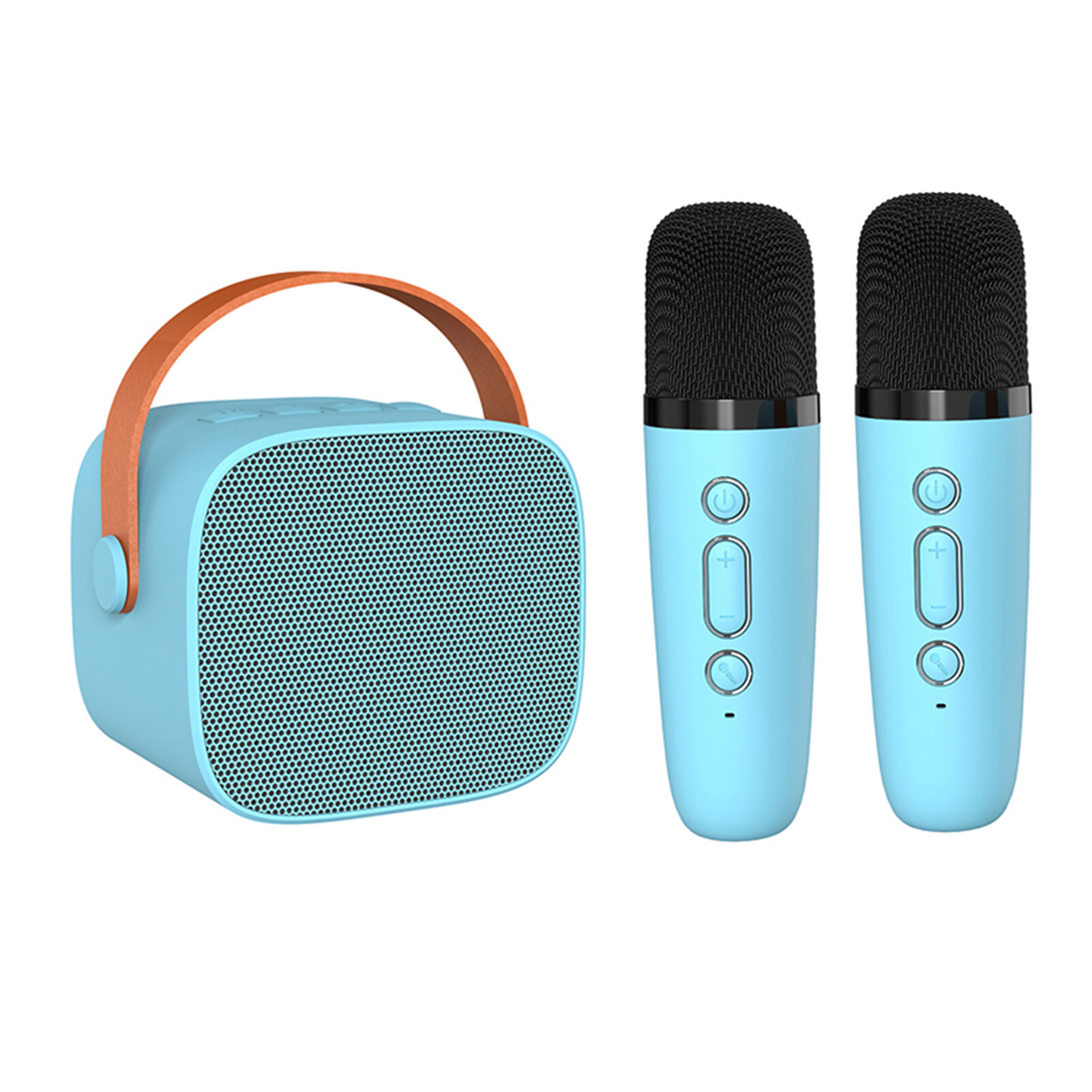 Mini Karaoke Machine BT Speaker with Wireless Microphones for Adults and Kids Home Party