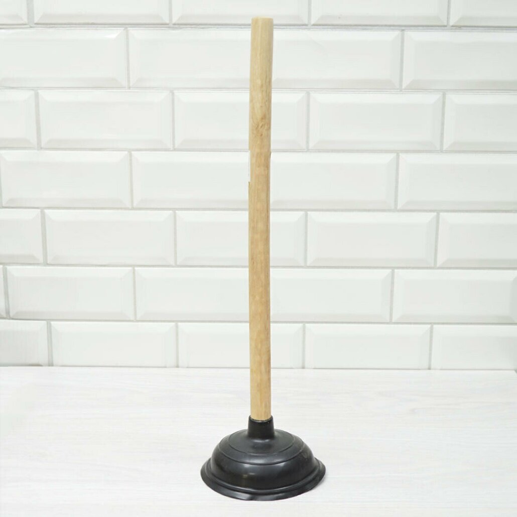 Вантуз 46,5см d13см с деревянной ручкой для устранения засоров