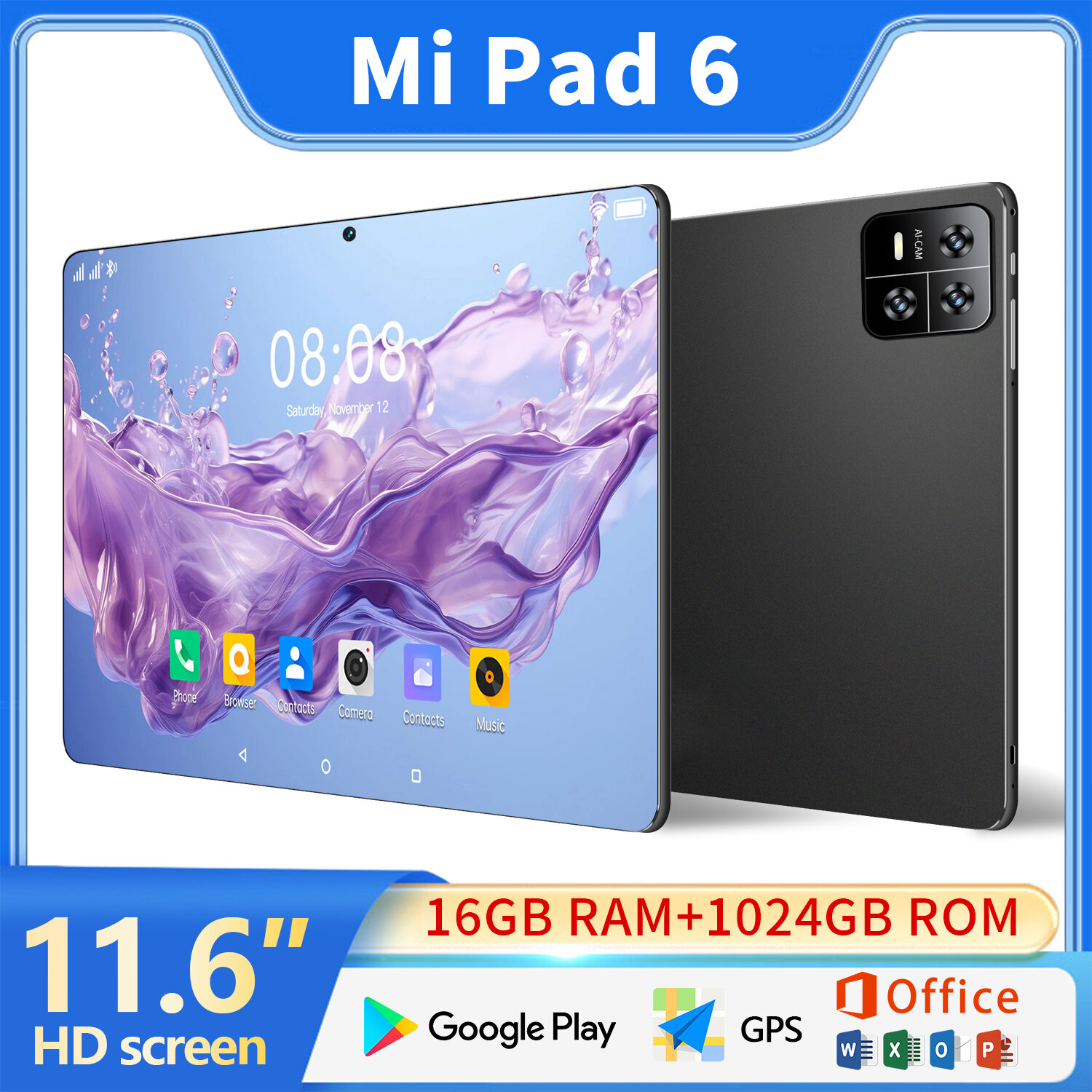 Игровой планшет Mi Pad6 Android14 16/1024ГБ с клавиатурой Helio G99 11,6" 5G для игр и работы