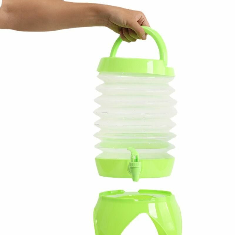 Складная Канистра Диспенсер для воды с краном/ Походный складной бочонок для воды и напитков 5.5л