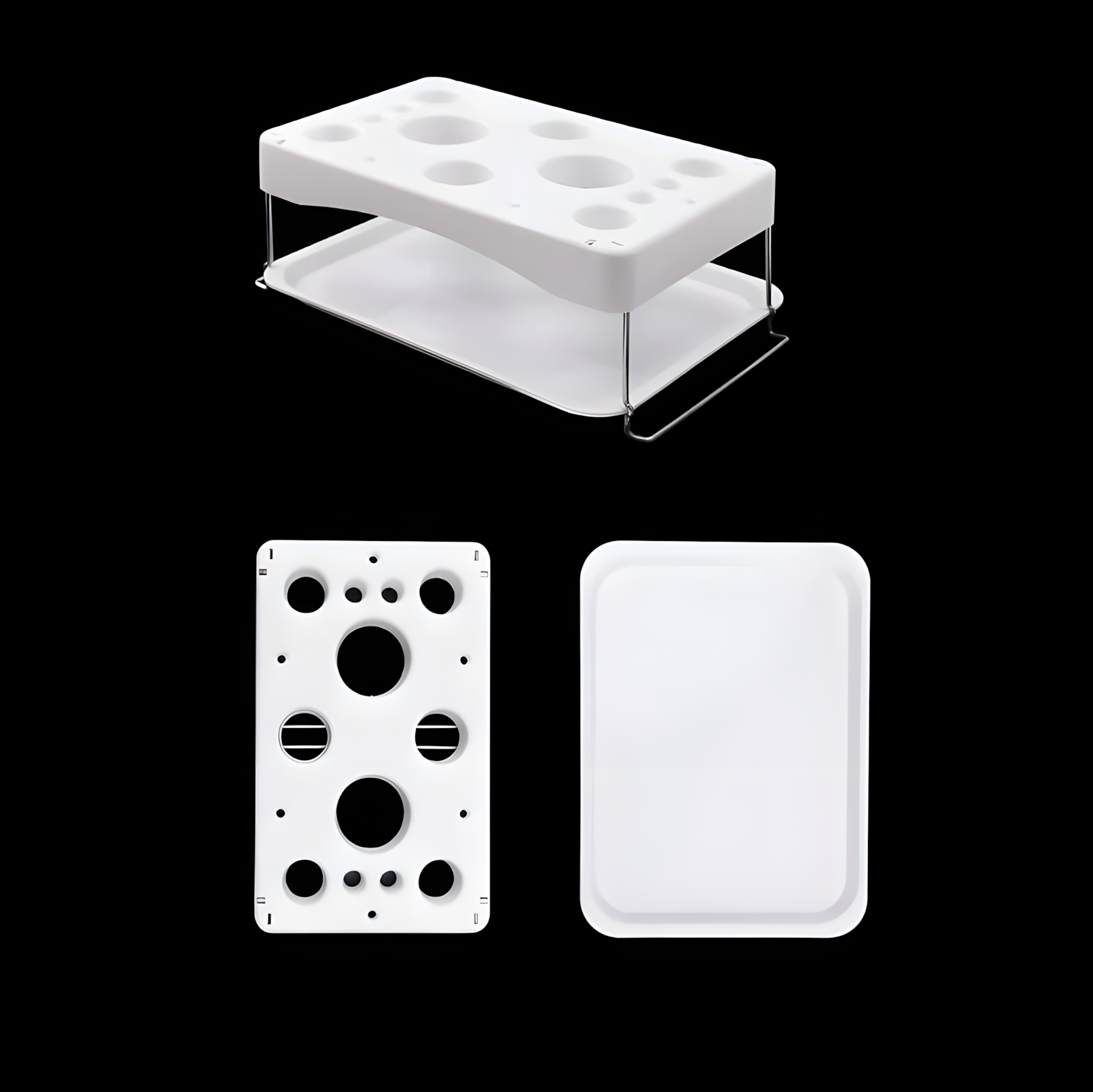 Подставка для кондитерских мешков с лотком в комплекте,11.8х33.4х22.1 см, белый