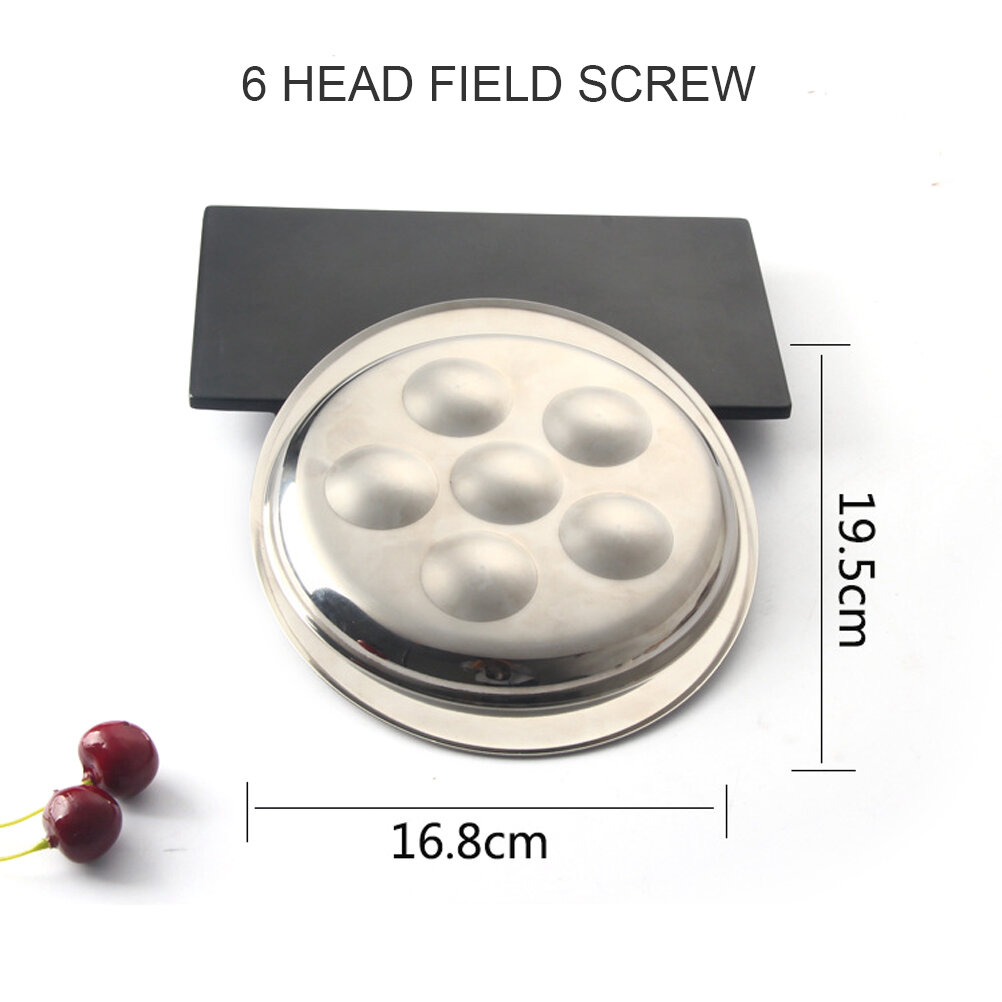 Набор тарелок для улиток из нержавеющей стали. Обеденный набор для улиток, 6 отделений, посуда для улиток, щипцы и вилка.