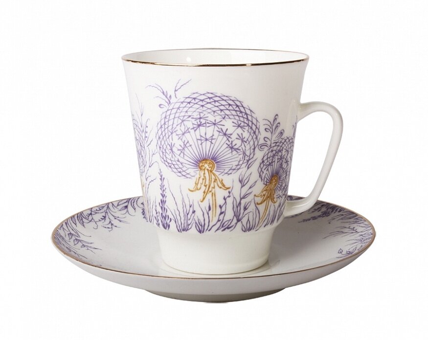Чашка с блюдцем кофейная Одуванчики (Майская) 165 мл, Императорский фарфоровый завод (ЛФЗ) 81.10783.00.1