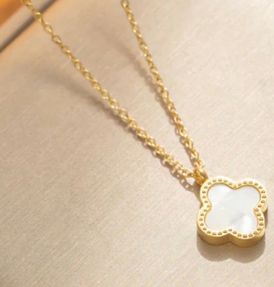 Ожерелье с подвеской в виде цветочного клевера из нержавеющей стали с покрытием из 18-каратного золота, регулируемая цепочка разных цветов, подарочное ювелирное украшение