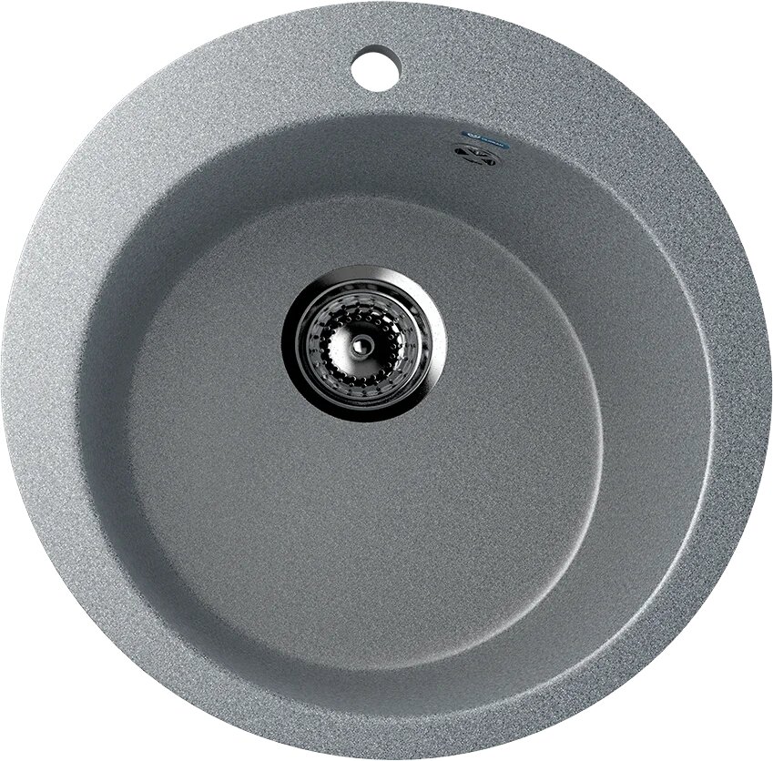 Мойка кухонная Ulgran U-405 -309 49x49, мойка для кухни, серая, матовая, круглая, российская