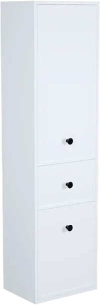 Шкаф-пенал для ванной IDDIS Torr 40 подвесной, 40 см, белый, матовый, с ящиком, с дверками, из МДФ, фурнитура черная