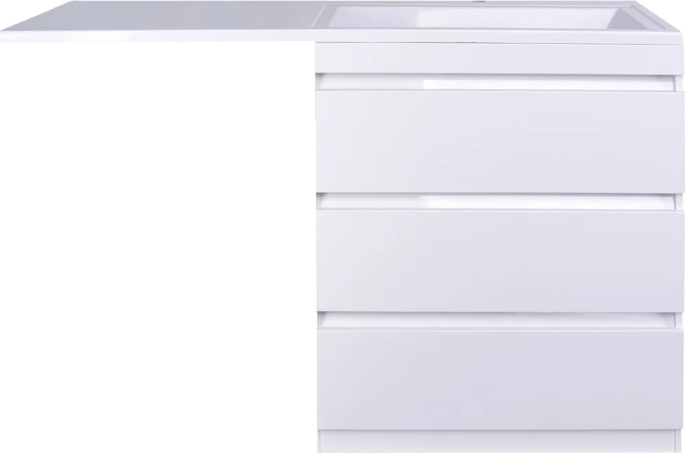 Тумба с раковиной Style Line Даллас 140 под стиральную машину, напольная, 140, 2 см, с ящиками, белая, прямоугольная, из МДФ, из камня