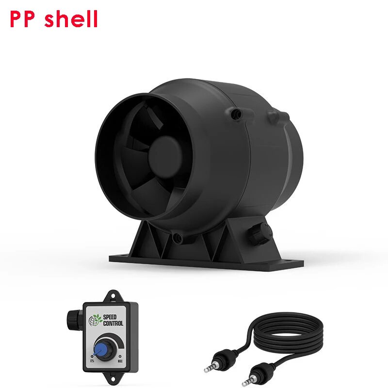 MUSUN 4-дюймовый вентилятор с контролем скорости ЕС, Black PP shell