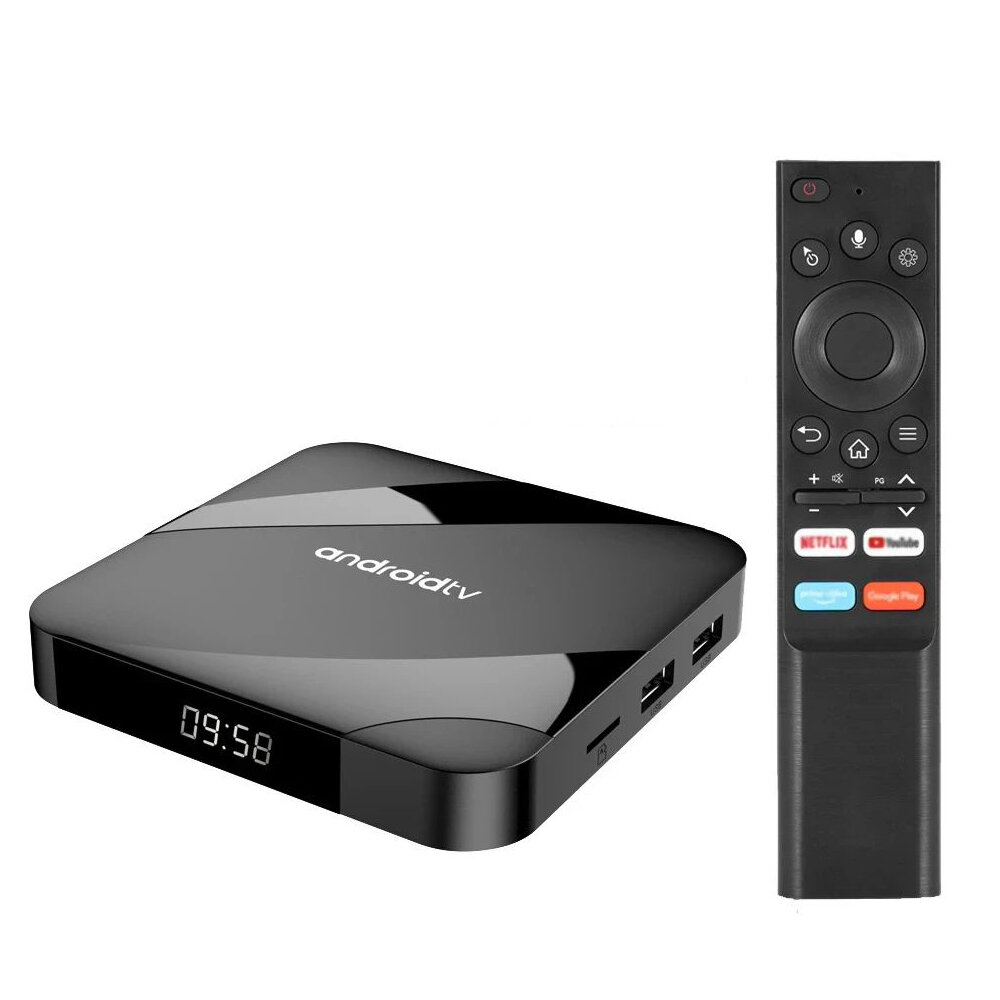 Телевизионная приставка Android 14 с Bluetooth 5.2 ATV 8K 4K, 4 ГБ ОЗУ 64 ГБ AV1 S905W2, четырехъядерный процессор 2,4 ГГц и 5 ГГц, двойной Wi-Fi, голосовое управление, медиаплеер