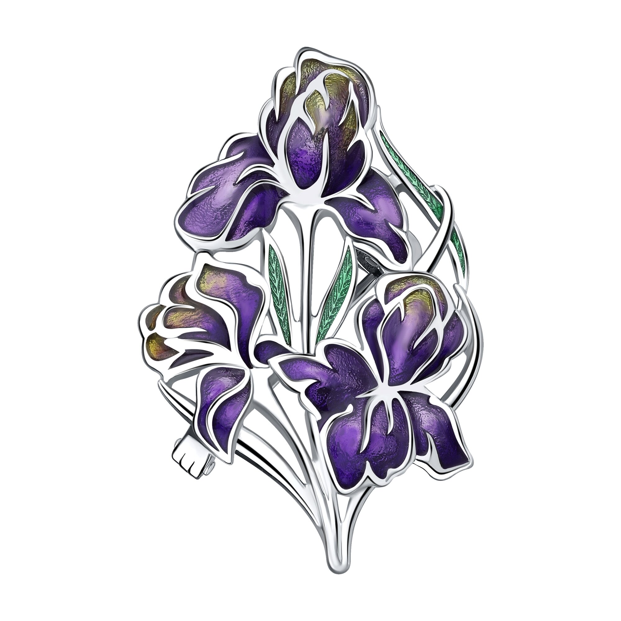 Брошь, серебро, 925 проба, родирование, эмаль