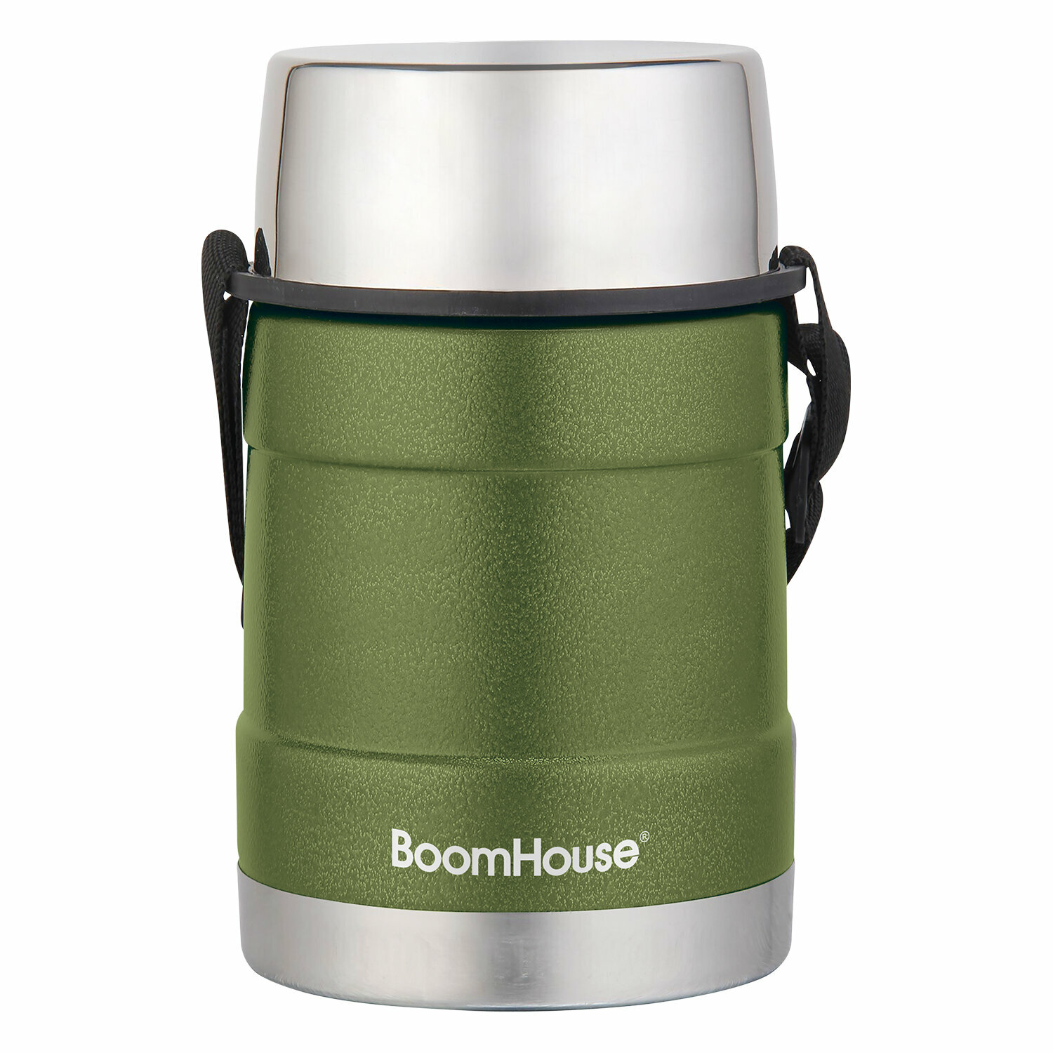 BoomHouse Термос 1,2 л Ribbed для еды/напитков с широким горлом оливковый 700323