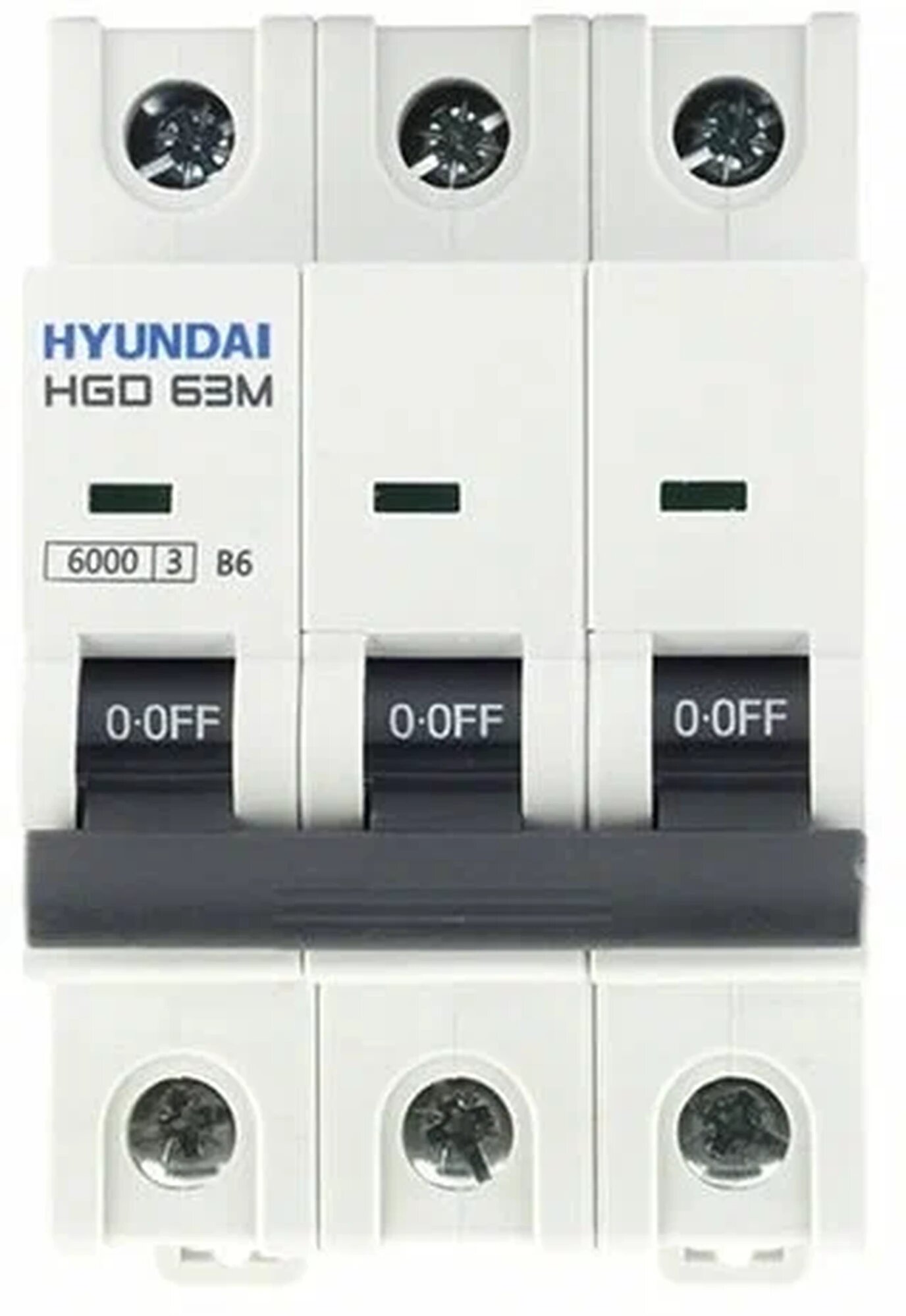 Автоматический выключатель HD HGD63M 3PMBS0000C 00006 3 полюса, 6А, ток к. з. 6kA, хар-ка B (STANDARD)
