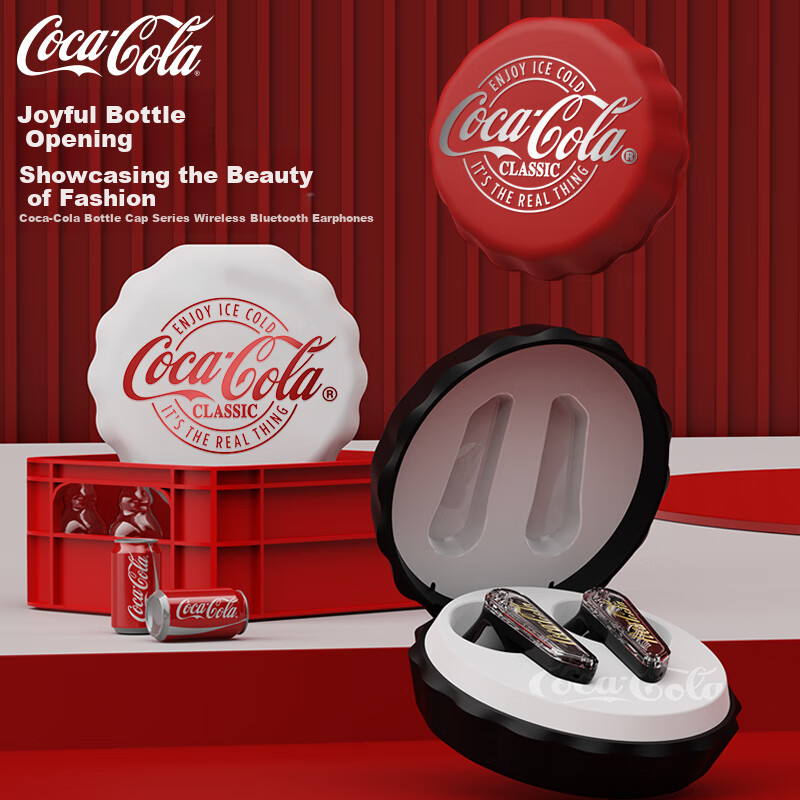 Coca-Cola T13 bottle cap true wireless Bluetooth headset semi-in-ear music sports game gaming headset | ENC call noise reduction | suitable for Xiaomi Apple Huawei mobile phones