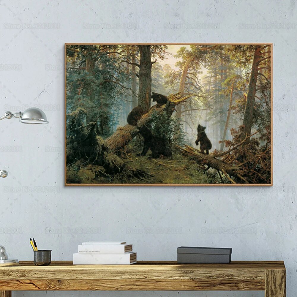 Живопись "Утро в сосновом лесу" Shishkin and Savitsky