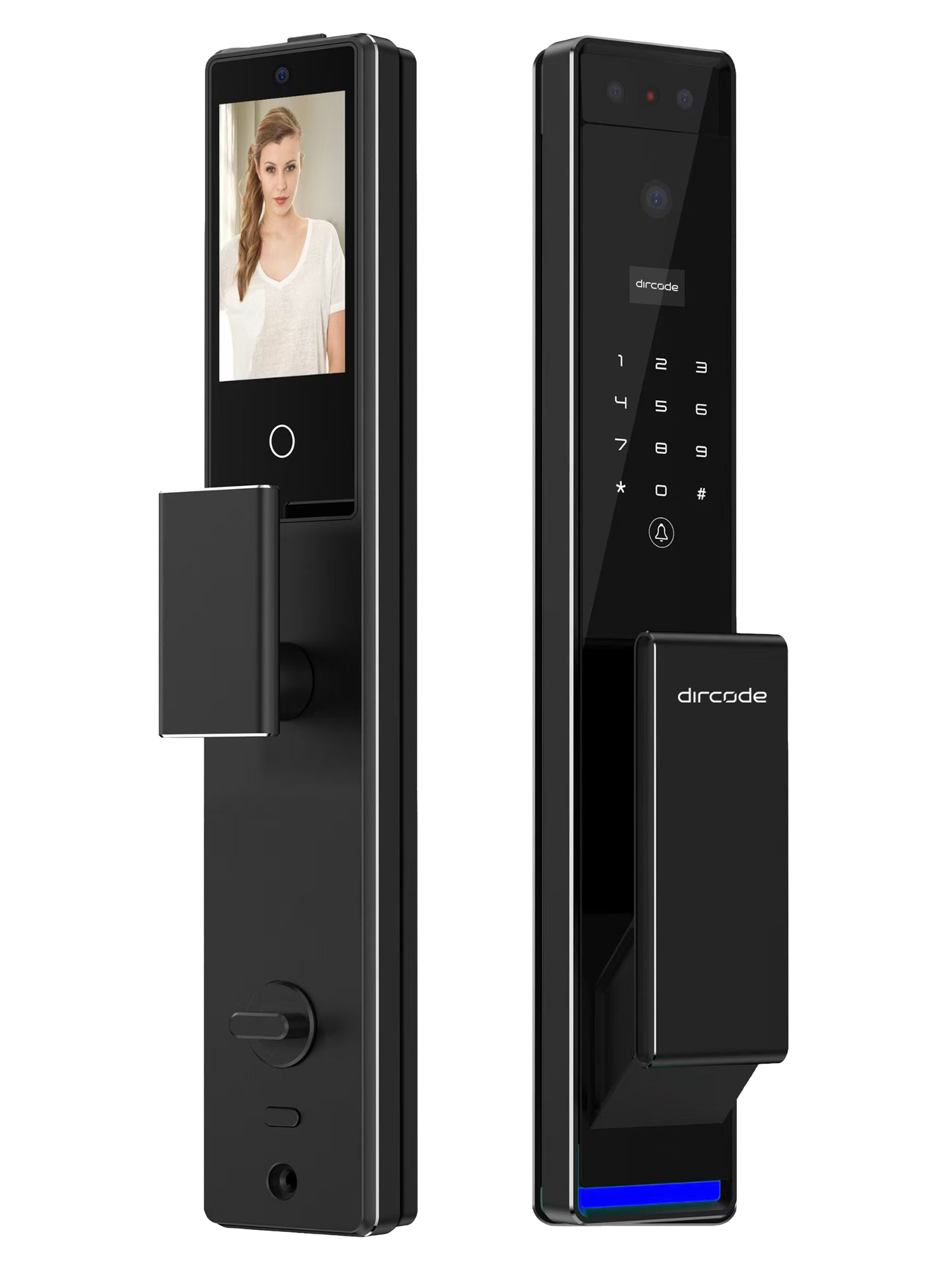 Электронный замок на дверь Dircode T850 с распознаванием лица и ладони, Wi-Fi, Smart Life (монтаж без замены врезки)