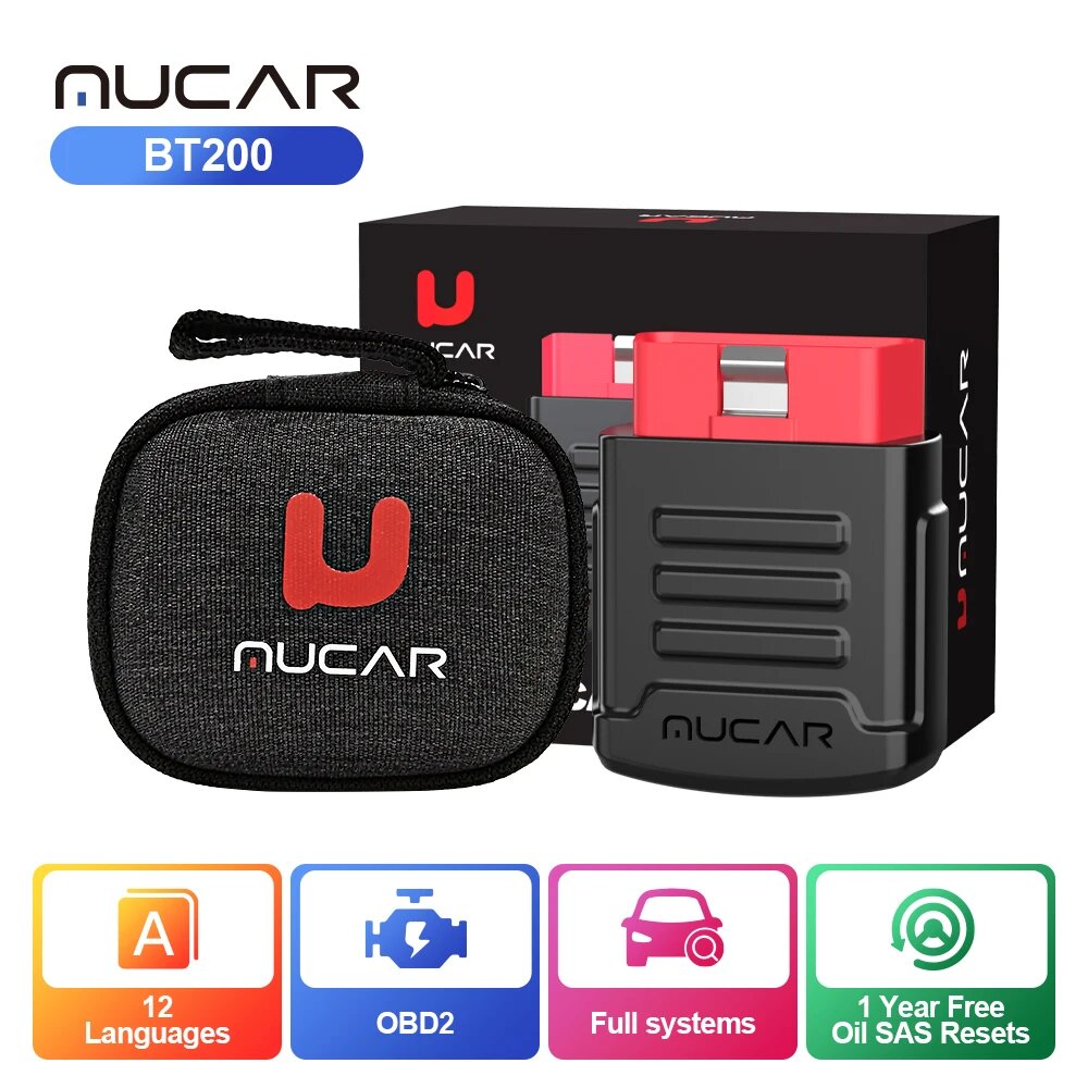 MUCAR BT200/BT200 Pro OBD2 Инструмент автоматического сканера Считыватель кодов Автомобильный сканер SAS Масло 15, сброс полной системы автомобильных диагностических инструментов, MUCAR BT200