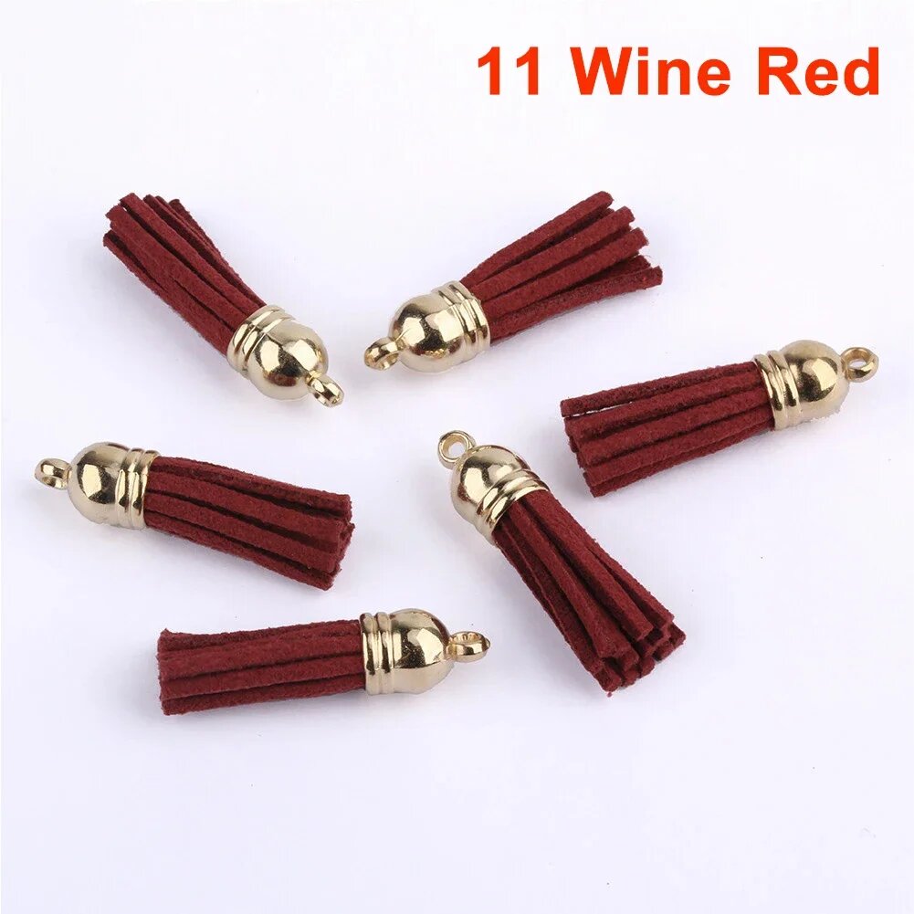 Мини-кисточки из полиэстера 38 мм, 10/20 шт. Бордовый, 20pcs, Wine Red