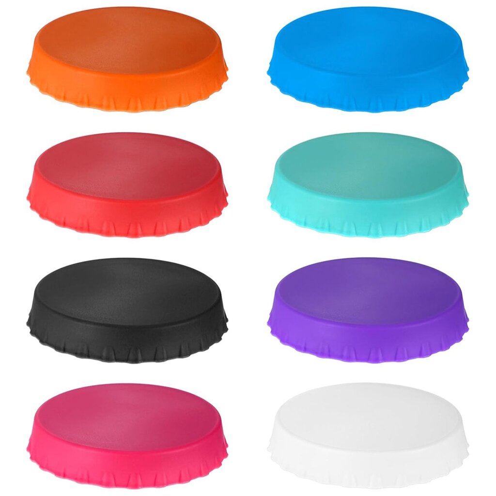Упаковка из 8 силиконовых крышек для банок. Удобные герметичные крышки для газированных напитков, красочные.