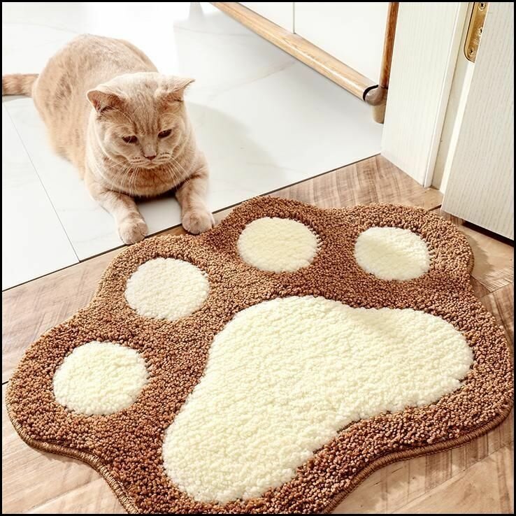 Коврик для ванной "Лапки" серый 45*60 см