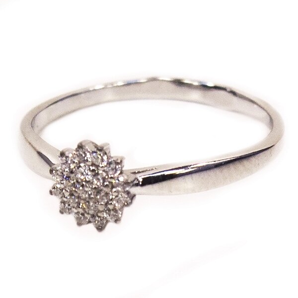 Кольцо, серебро, 925 проба, родирование, фианит