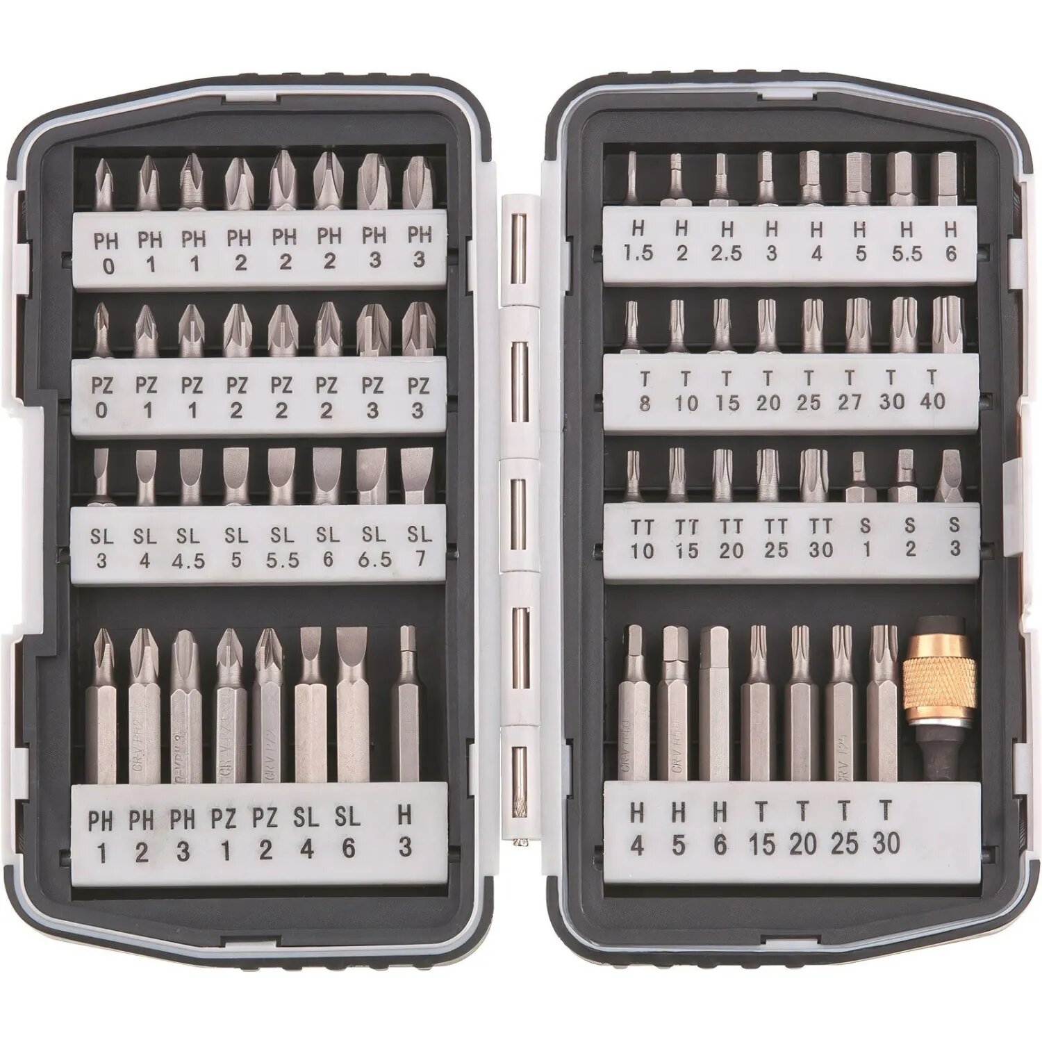 Набор бит , магнитный адаптер, CrV, пластиковый кейс, 64 шт. Matrix 11327