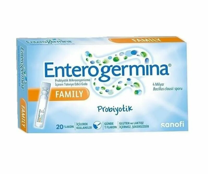 Enterogermina Family Пищевая добавка, содержащая пробиотические микроорганизмы, 20 флаконов