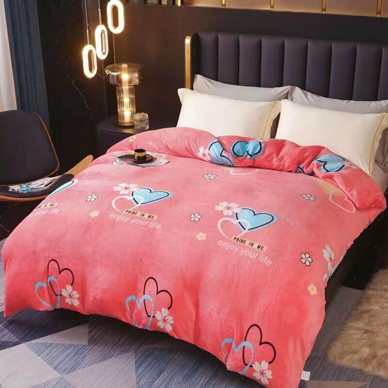 Двусторонний утолщенный пододеяльник из кораллового флиса на осень и зиму, размер 150 см*210 см