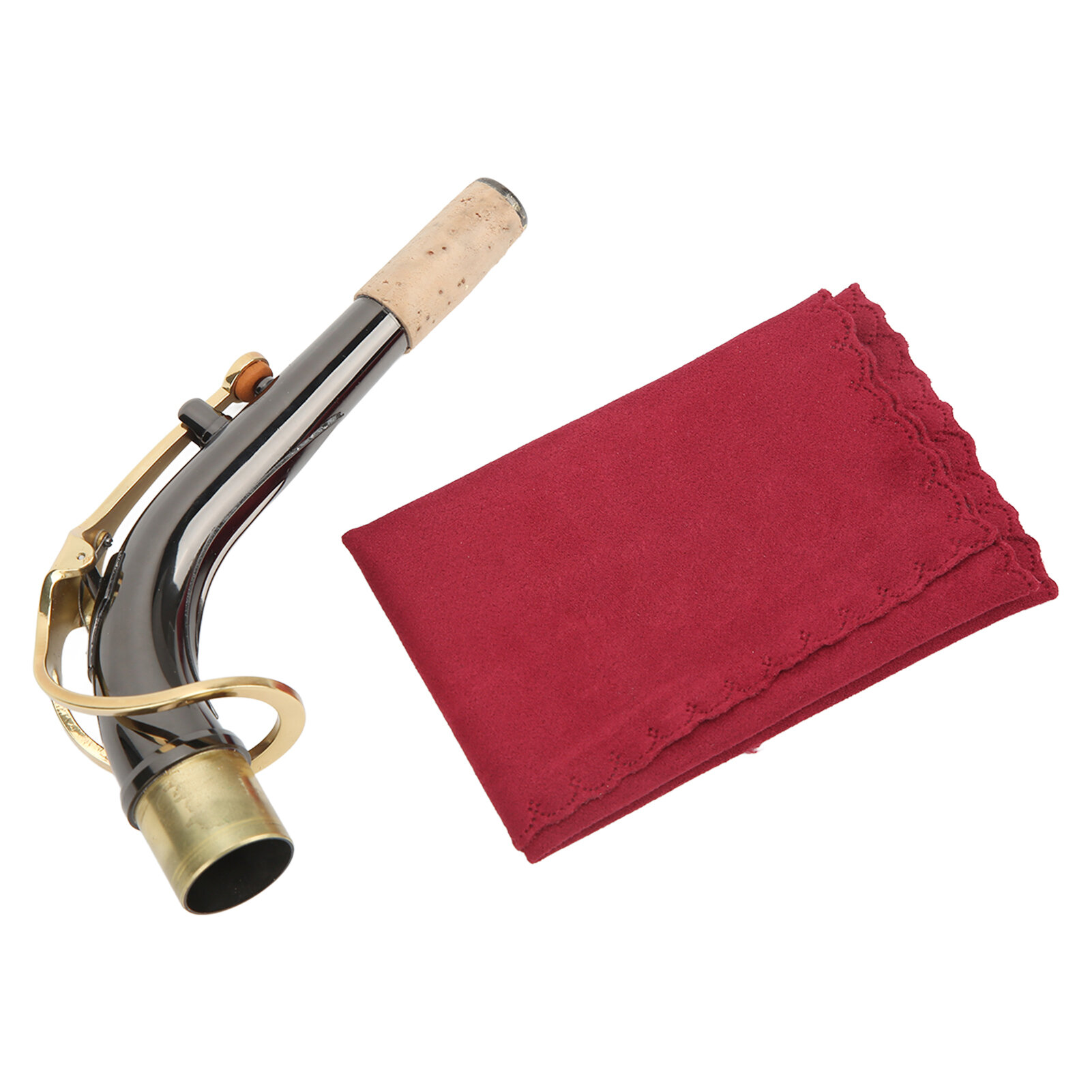 Sax Bend Neck Metal Cork Saxophones Accessory Black Nickel Plated for Alto Saxophone