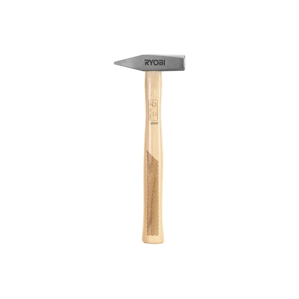 Молоток Ryobi RHHWE500, из углеродистой стали, квадратный бойок, рукоять из гикори, для слесарных и столярных работ — фото 1