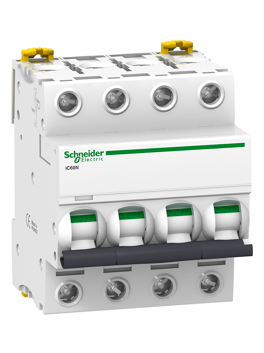 IC60N 4P 20А Автоматический выключатель 4-полюсный, 20А, 6кА (хар-ка C) Schneider Electric, A9F74420