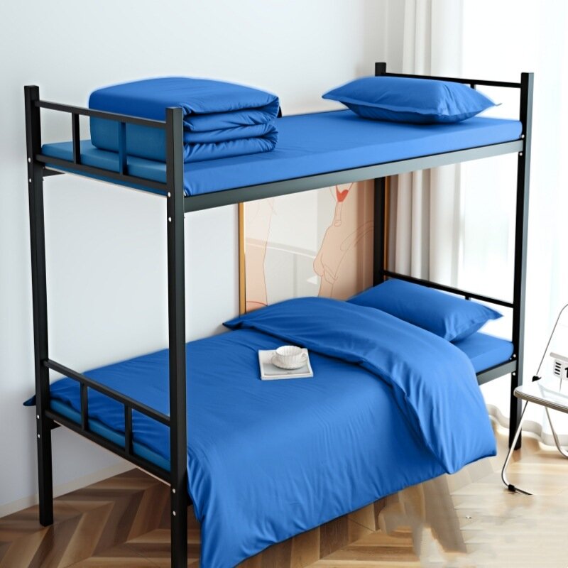 Стандартный полицейский синий комплект из трех предметов из чистого хлопка с логотипом, односпальная кровать для