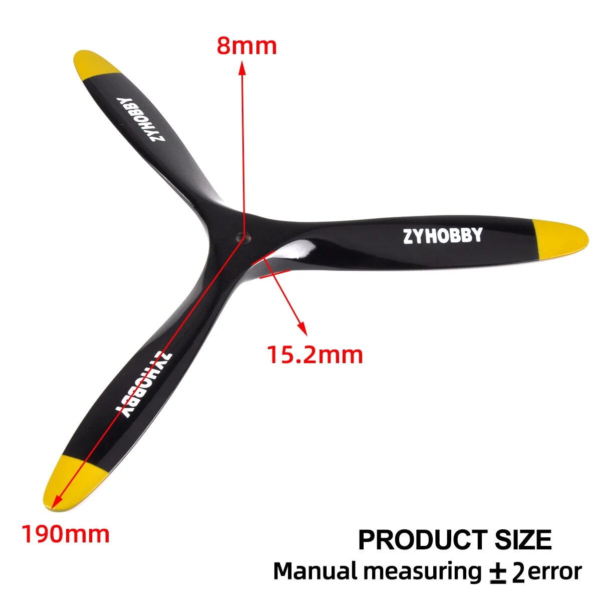 Деревянные пропеллеры из бука 3-лопастные для бензинового самолета 14/15/16/17/18/20/21 дюймов Желтый, 15x6inch