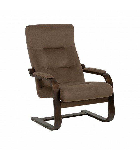 Кресло Leset Оскар NEW, орех текстура, ткань велюр, Bingo 07 коричневый