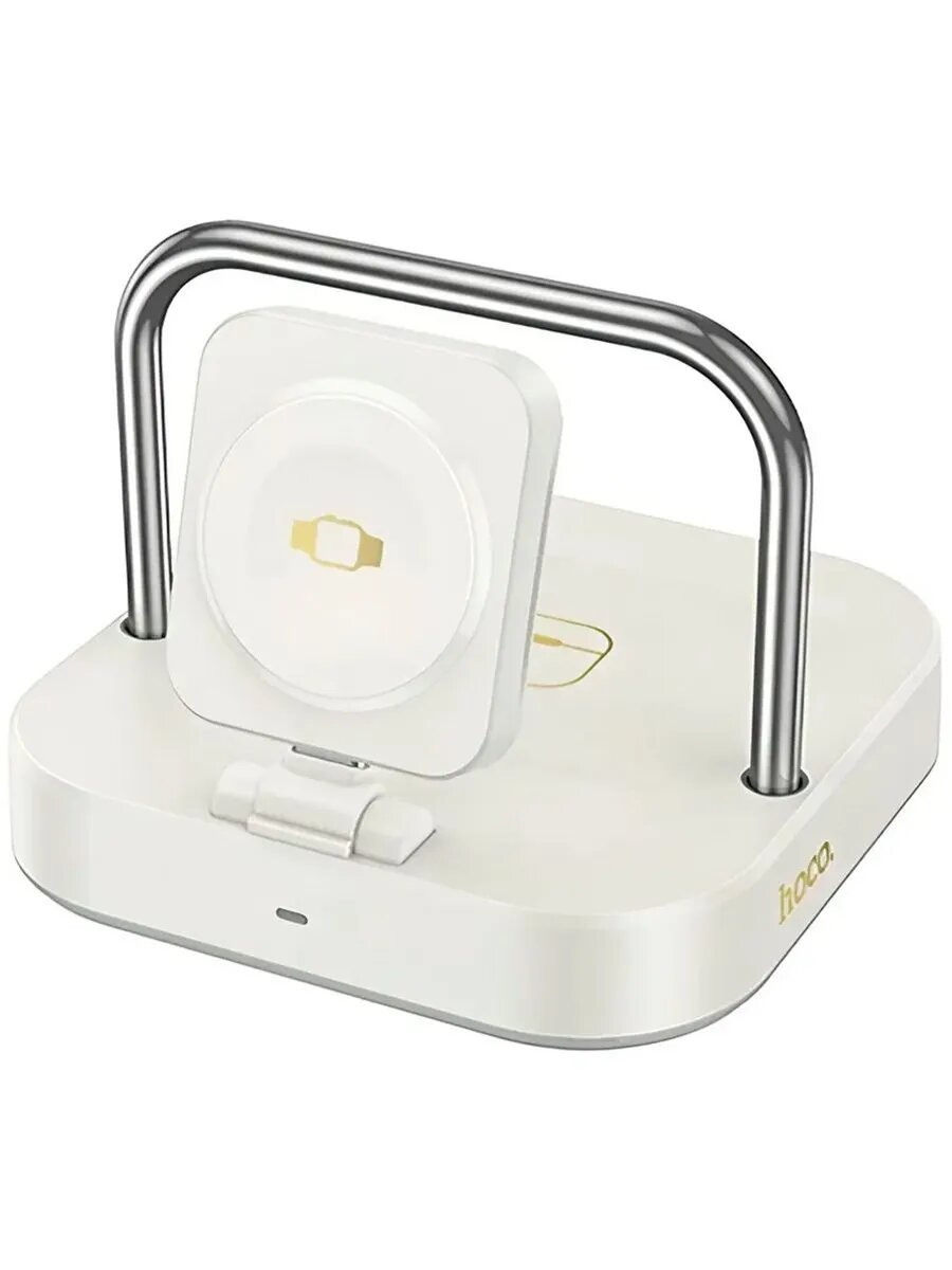 Беспроводное зарядное устройство Hoco CQ16A, 3в1 (iPhone с USB-C+AirPods+iWatch), цвет белый