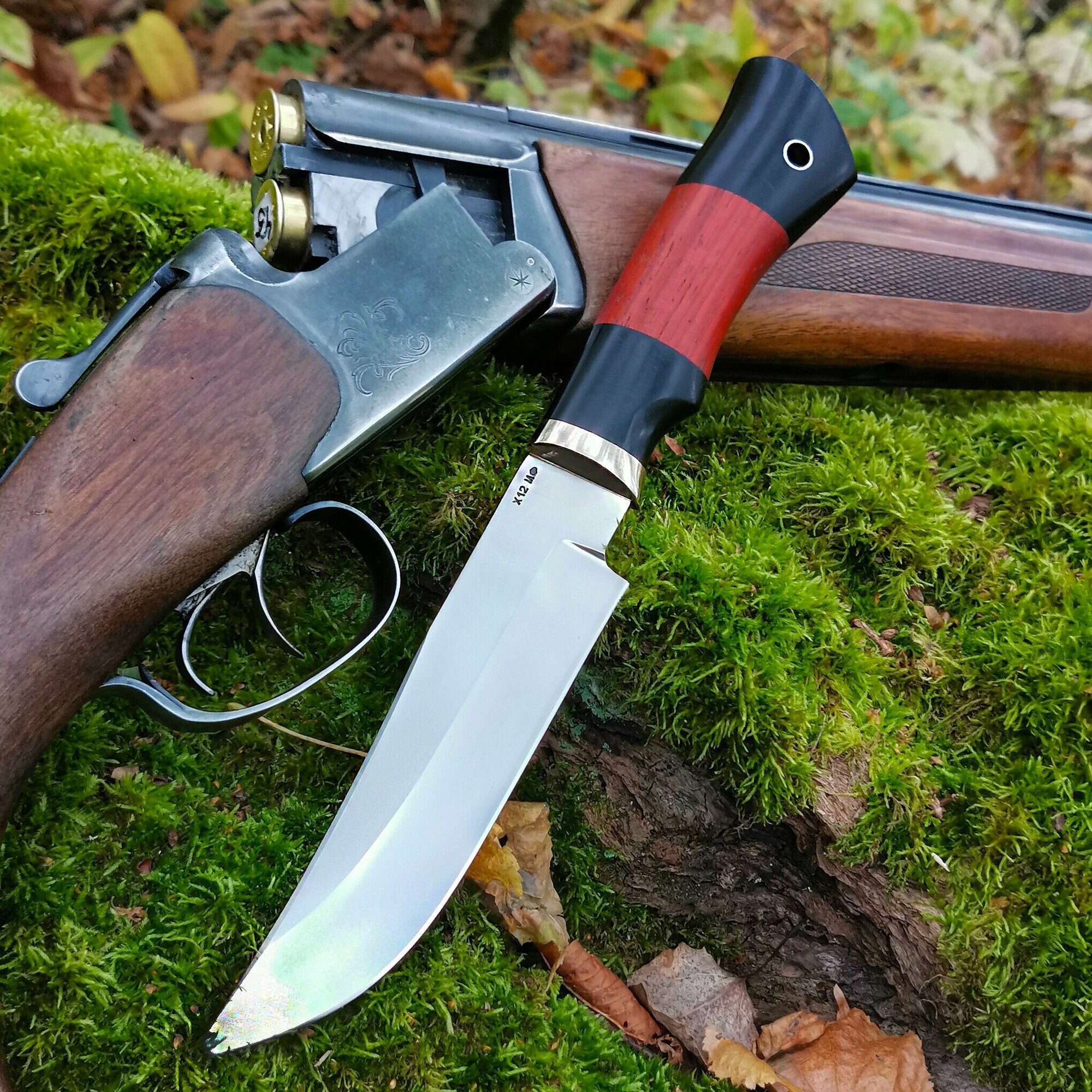 Нож Таёжный из кованой стали Х12МФ, граб-падук-граб