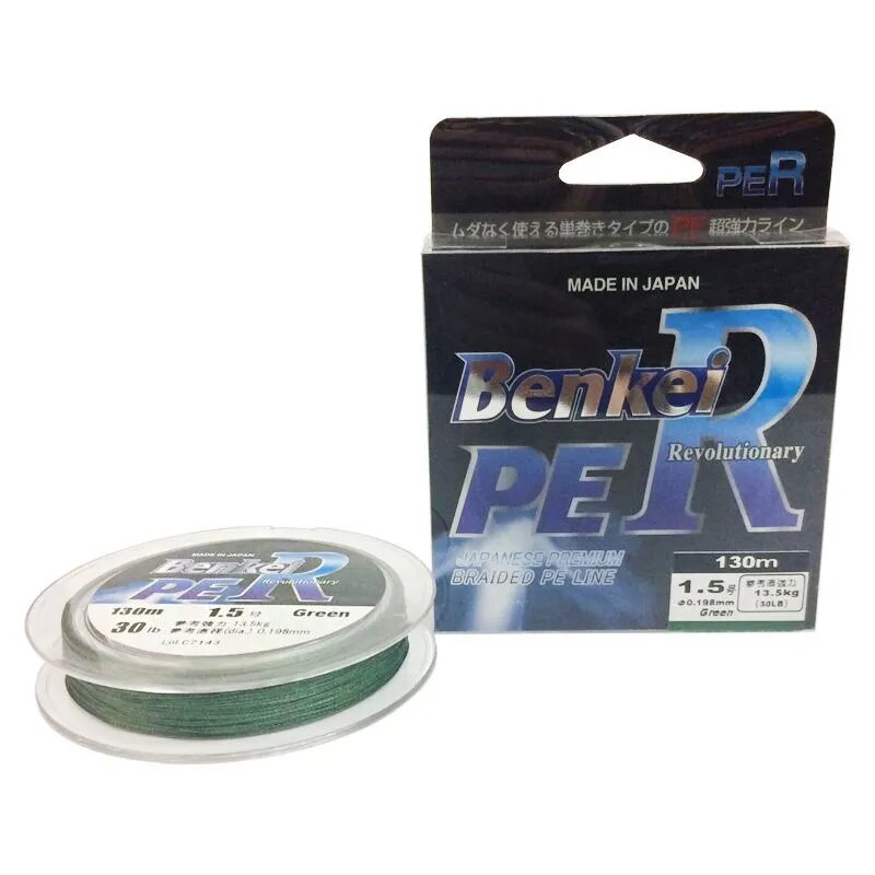 Шнур Benkei PE Revolutionary Green 130m 0.142mm 7.7kg