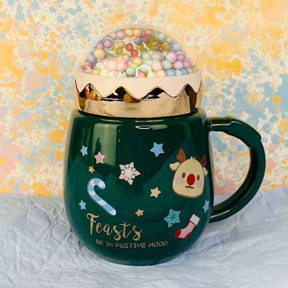 Детская кружка 470мл с крышкой Фарфор 315-003 118-315-003