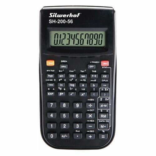 Калькулятор Silwerhof SH-200-56, 10-разрядный, черный