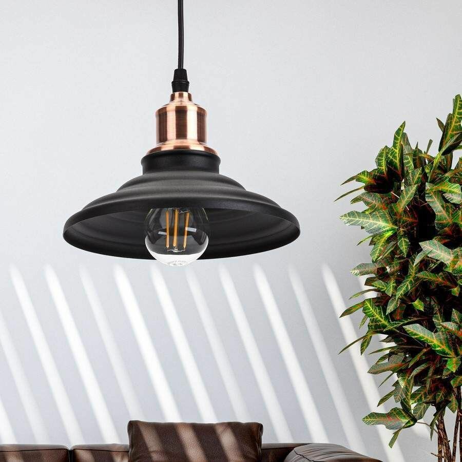 ЭРА PL4 BK/RC LOFT светильник Подвес металл E27 max 60W d203 шагрень черный/медь 4524