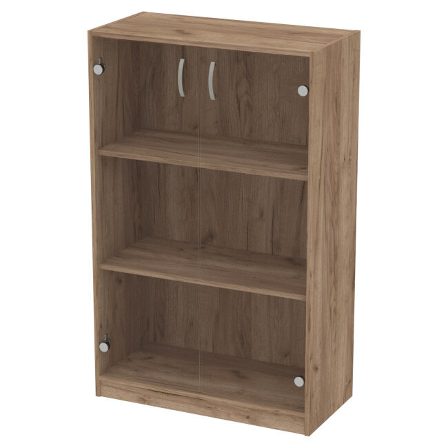 Шкаф Меб-фф Офисный шкаф СБ-60+А-5 проз цвет Дуб Крафт Табачный 77/37/123 см