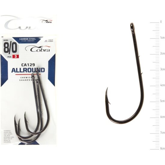 Крючки Cobra ALLROUND CA129 размер 008/0 3шт.