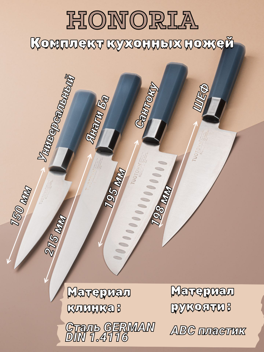 Набор поварских ножей Honoria TuoTown