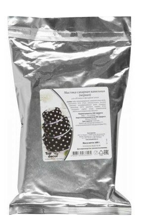 Топ Декор Мастика сахарная ванильная черная, 600 г