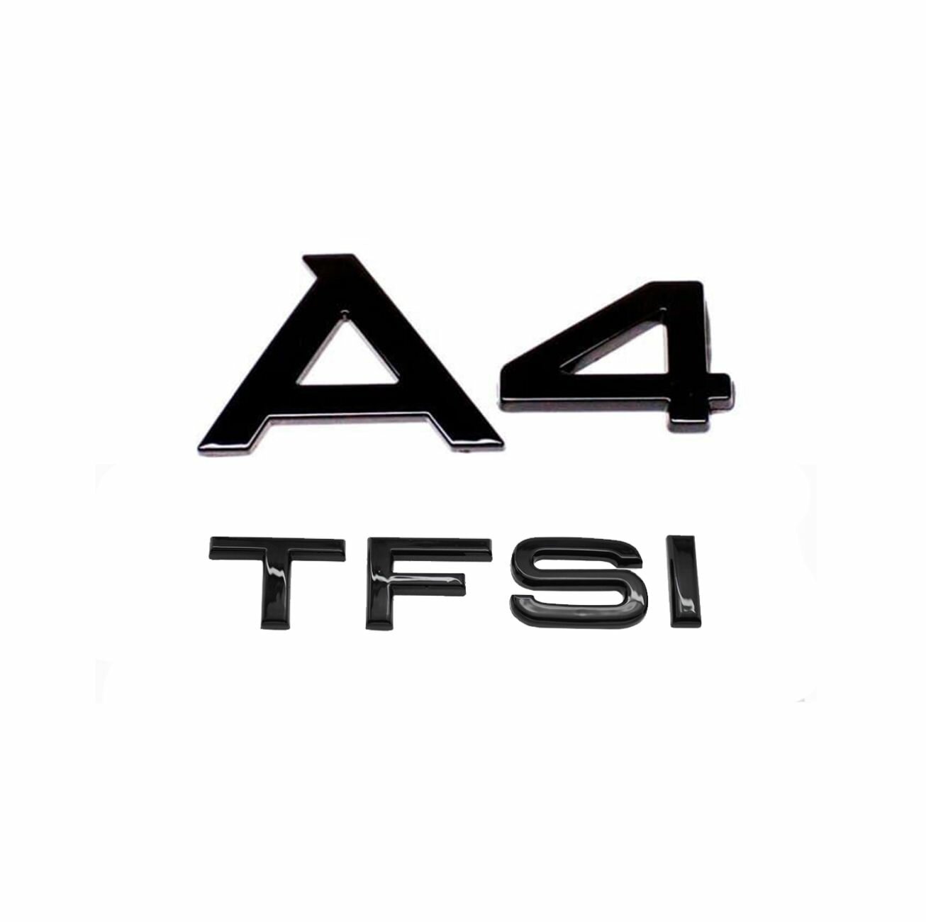 Комплект: шильдик на багажник для Audi A4 + TFSI черный глянец