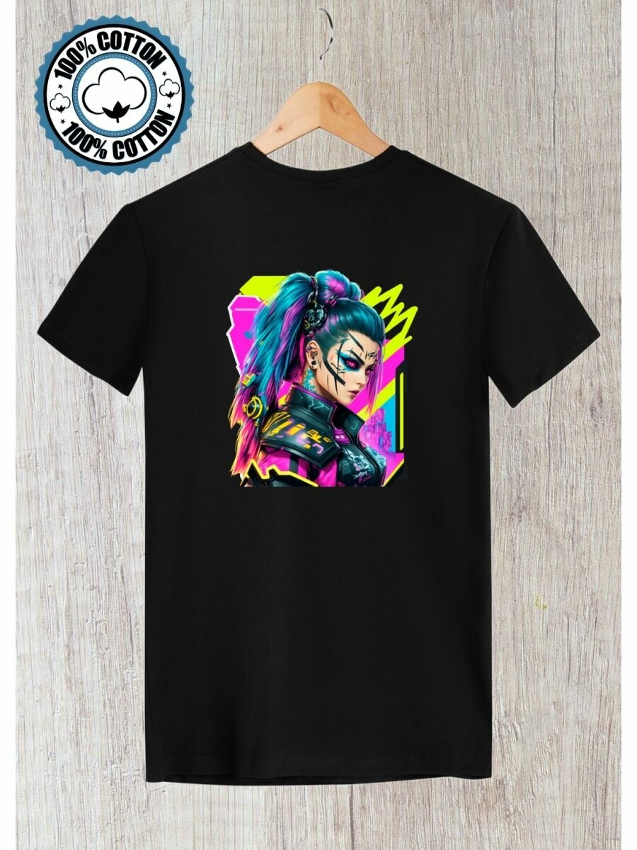 Футболка киберпанк девушка cyberpunk 2077
