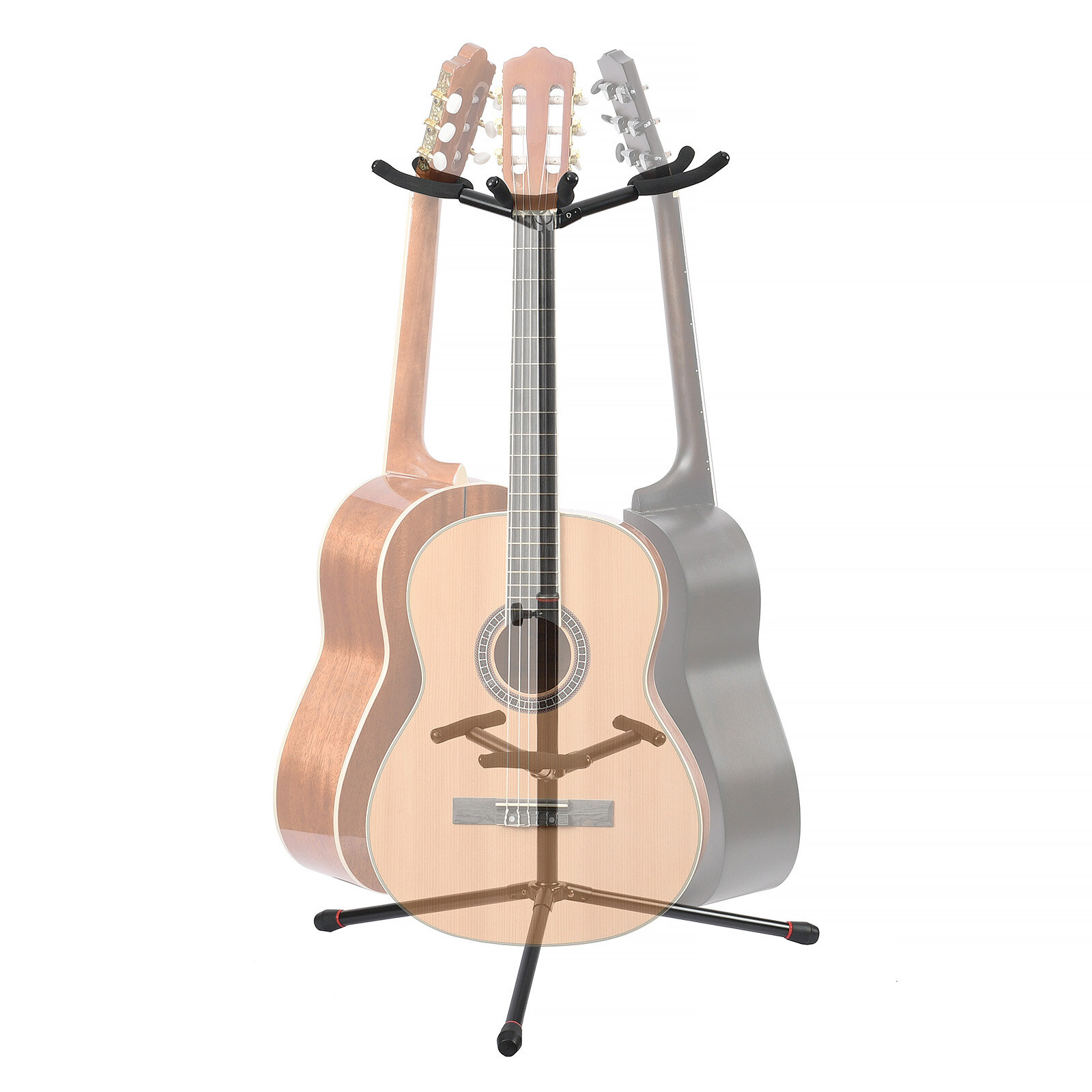 Стойка для 3-х гитар AWEDA AGS-255 регулируемая по высоте, с держателями и фиксаторами грифа, цвет черный